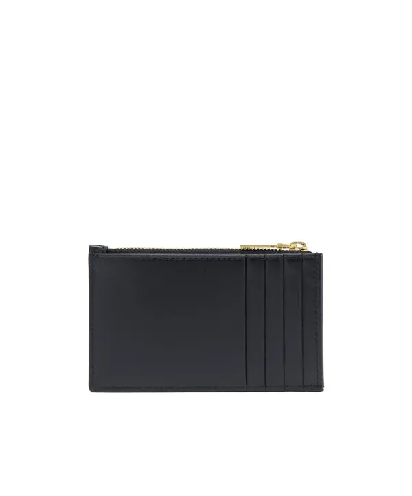 Alexander McQueen Logo Printed Zipped Card Holder - Black/gold