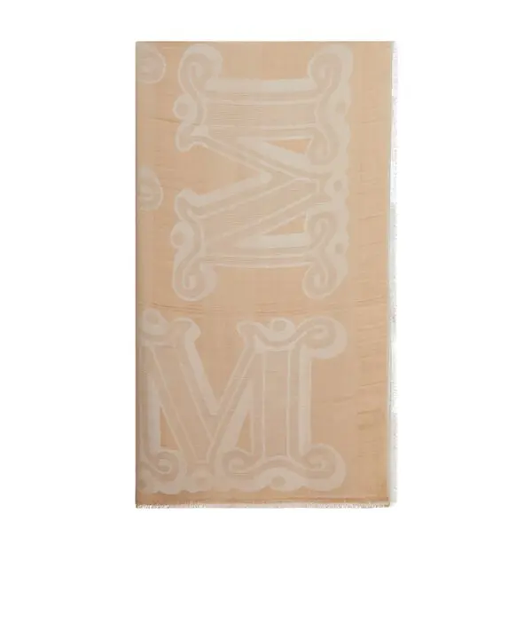 Max Mara Jacquard Logo Scarf - Nude