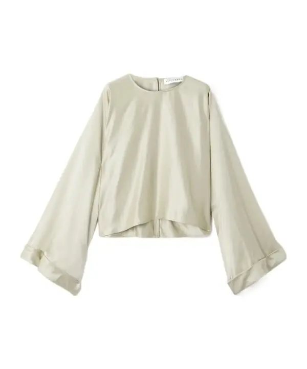 Altuzarra Satin Blouse With Voluminous Sleeves