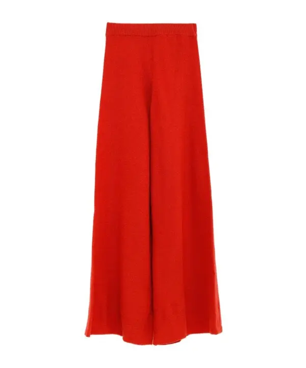 BASERANGE Elasticated Wide-leg Knitted Trousers