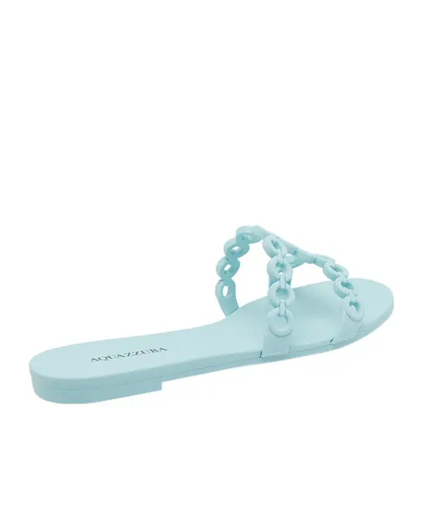 AQUAZZURA Chain Strap Flat Sandals - Blue