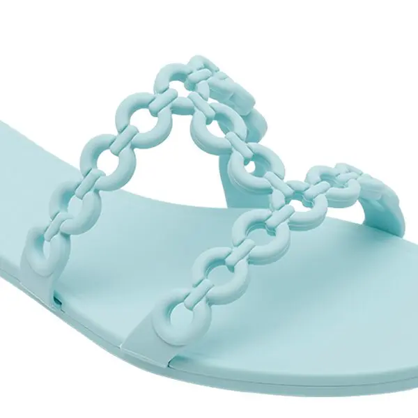 AQUAZZURA Chain Strap Flat Sandals - Blue
