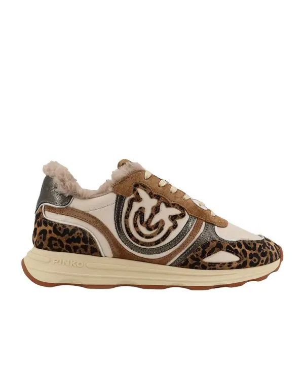 Pinko Zoe Leopard Print Lace-up Sneakers - Spotted