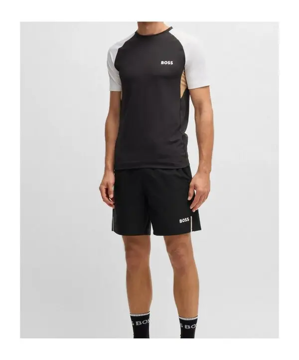 Hugo Boss Elasticated Waistband Shorts With Logo Detailing - Black