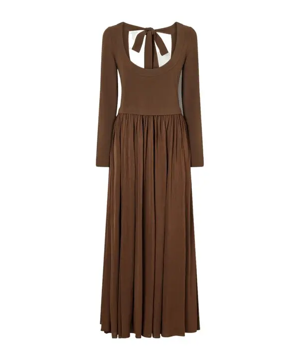 Polo Ralph Lauren Stretch Knit Long Dress - Brown