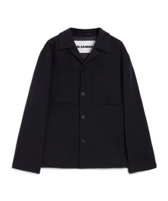 JIL SANDER Buttoned Shirt Jacket - Navy