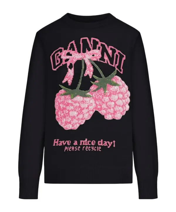 GANNI Graphic Jumper - Phantom Black