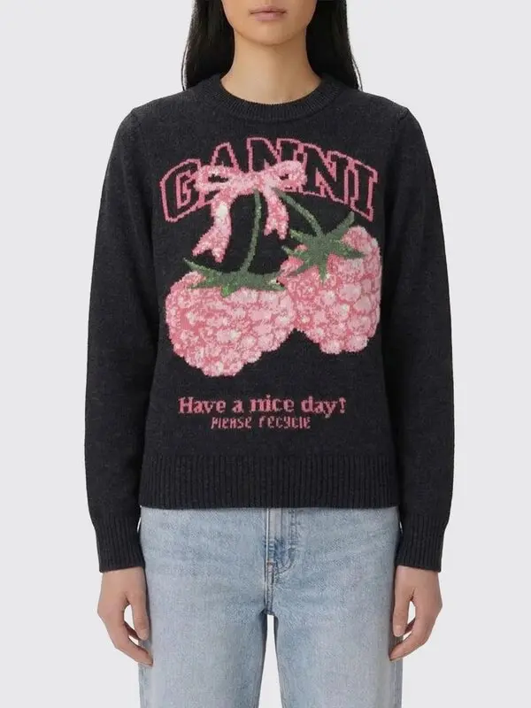 GANNI Graphic Jumper - Phantom Black