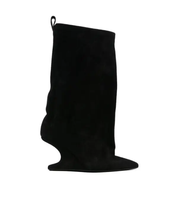 Rick Owens Cantilever Pointed-toe Knee-high Boots - Black