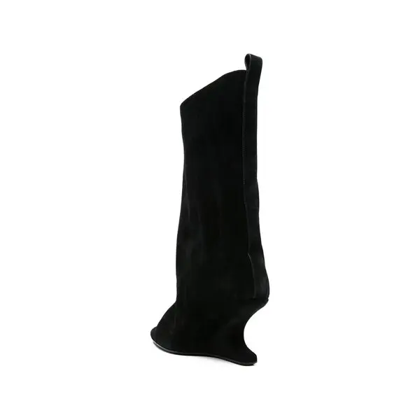 Rick Owens Cantilever Pointed-toe Knee-high Boots - Black