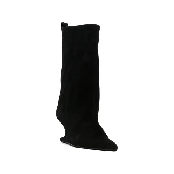 Rick Owens Cantilever Pointed-toe Knee-high Boots - Black