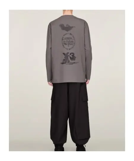 Y3 Graphic Long Sleeve T-shirt - Granite