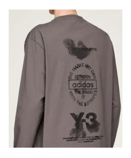 Y3 Graphic Long Sleeve T-shirt - Granite