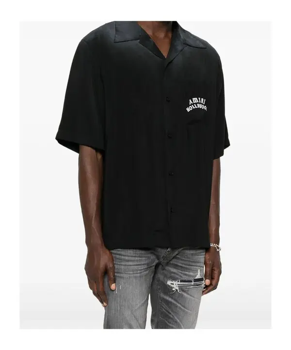 Amiri Hollywood Bowling Shirt - Black
