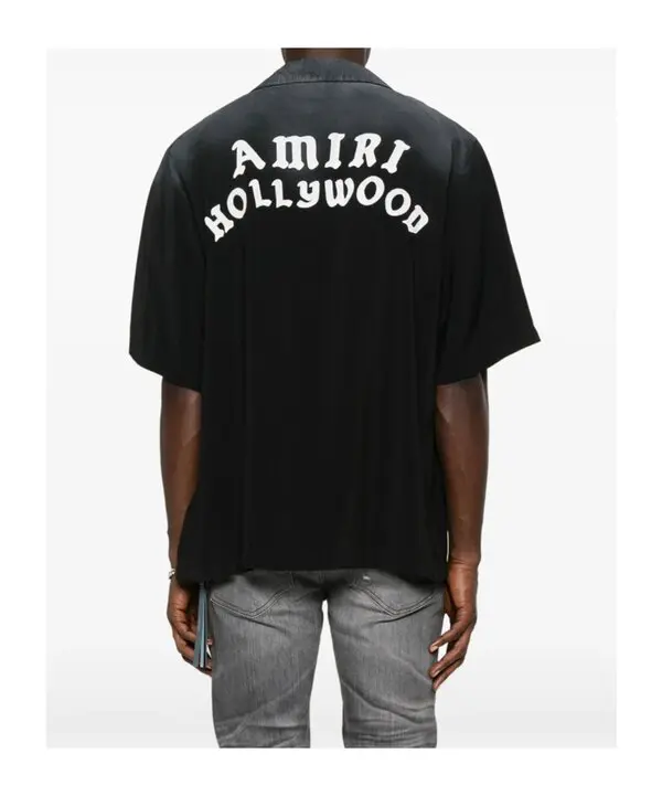 Amiri Hollywood Bowling Shirt - Black