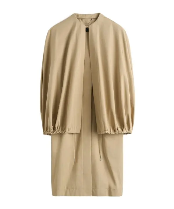 TOTEME Drawstring Detachable-cape Coat - Light Brown