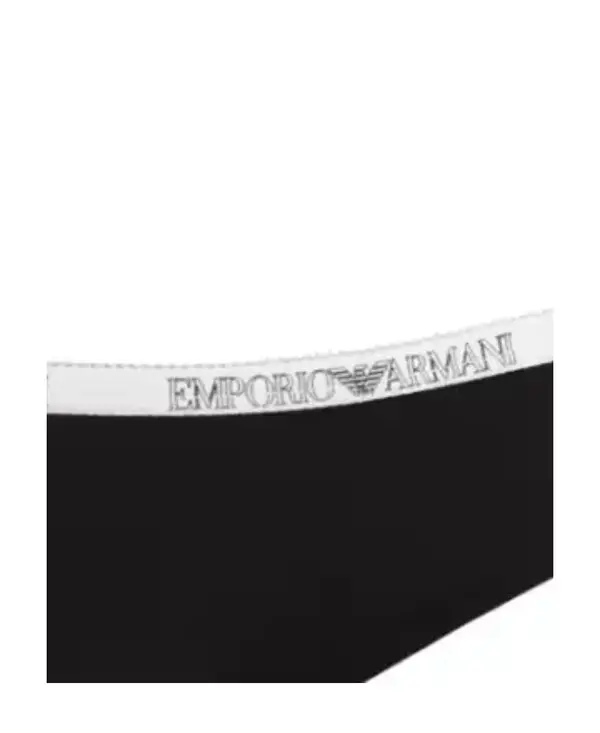 Emporio Armani Logo Detail Panties - Black