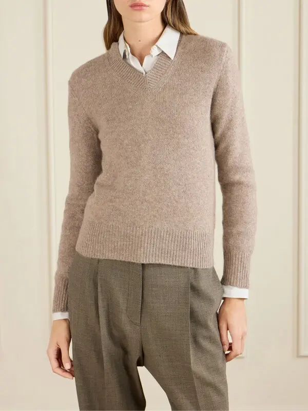 THE ROW Noval V-neck Sweater - Beige