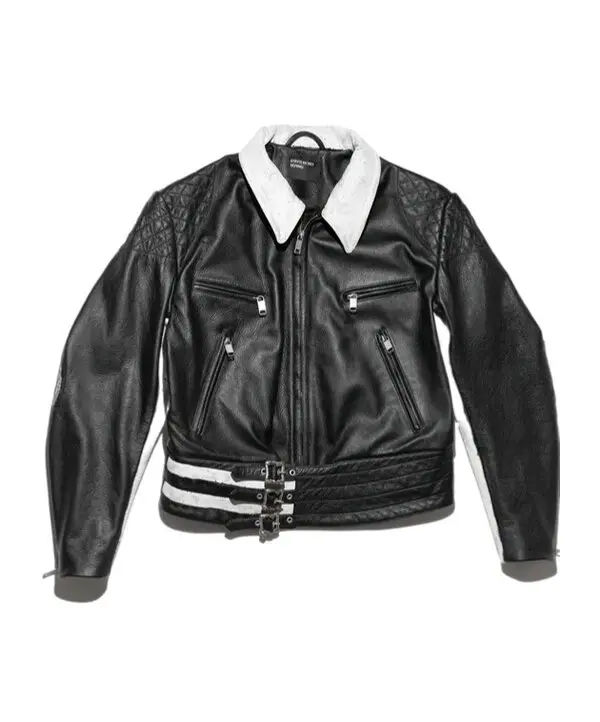 Enfants Riches Déprimés Painted Leather Jacket - Black/white