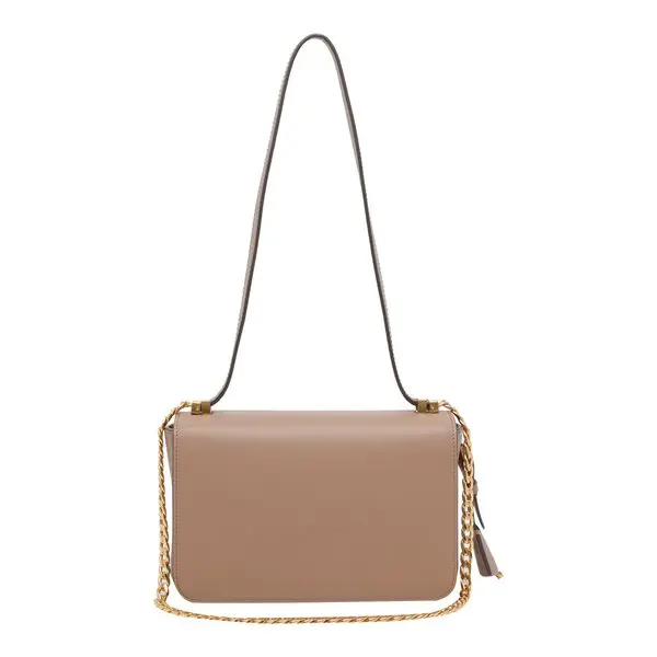 TOD'S Logo Plaque Shoulder Bag - Brown