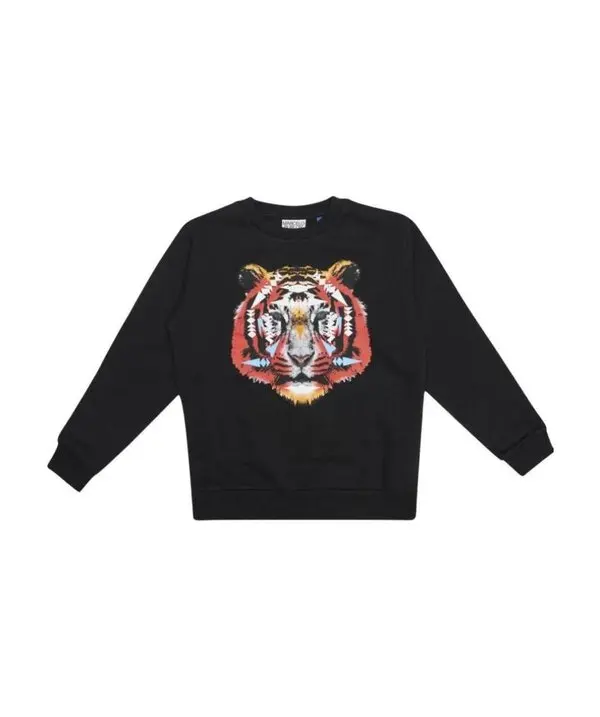 MARCELO BURLON COUNTY OF MILAN Tiger-motif Cotton Sweatshirt - Black