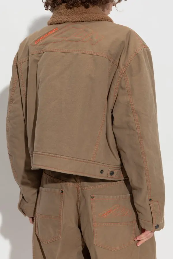 Dsquared2 Buttoned Cropped Jacket With Trimmed Pockets