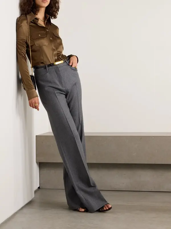 TOM FORD Metallic Satin Shirt - Brown