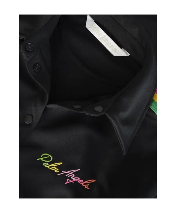 Palm Angels Miami Logo Embroidered Side Stripe Shirt