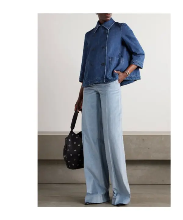 Altuzarra Cotton Twill Wide-leg Pants With Gold-tone Buttons