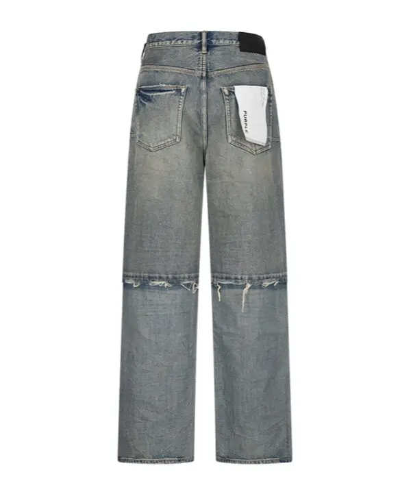 PURPLE BRAND Distressed Wide Leg Jeans
