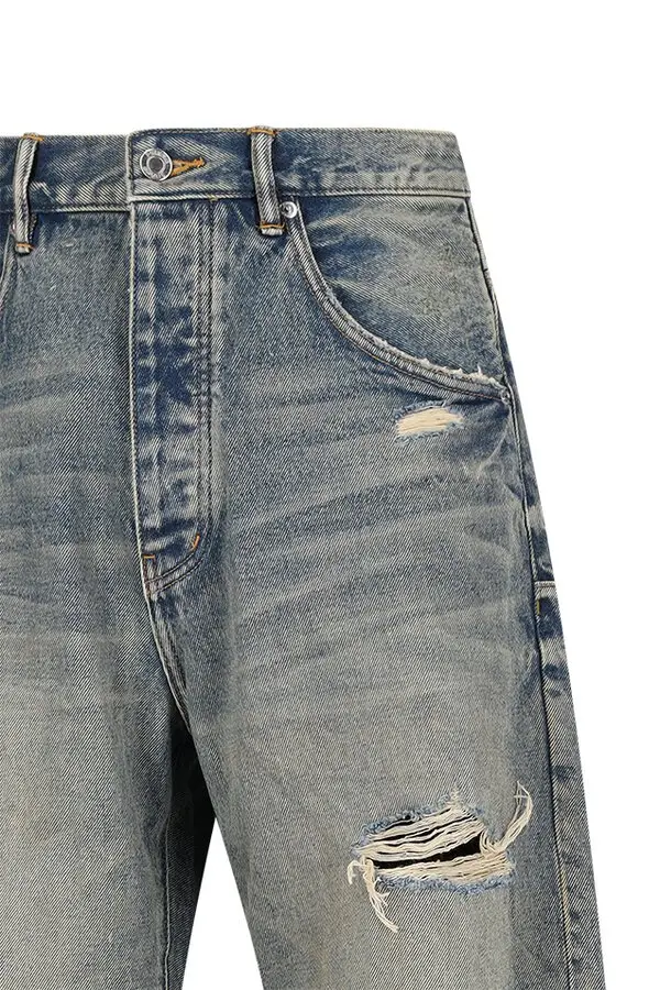 PURPLE BRAND Distressed Wide Leg Jeans