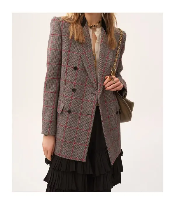 Chloé Tartan Motif Double-breasted Blazer