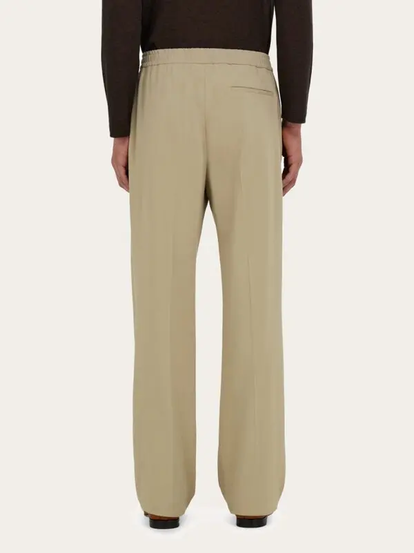FERRAGAMO Tailored Crepe Trousers - Sand