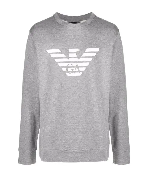 Emporio Armani Logo-print Crew-neck Sweatshirt - Gray