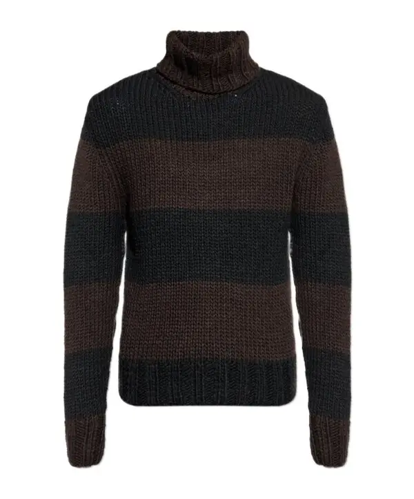 Dolce & Gabbana Striped Turtleneck Knit Jumper
