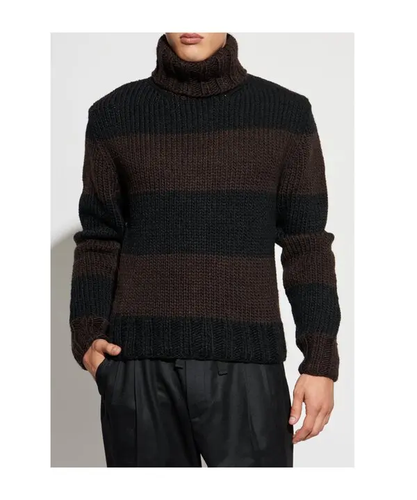 Dolce & Gabbana Striped Turtleneck Knit Jumper