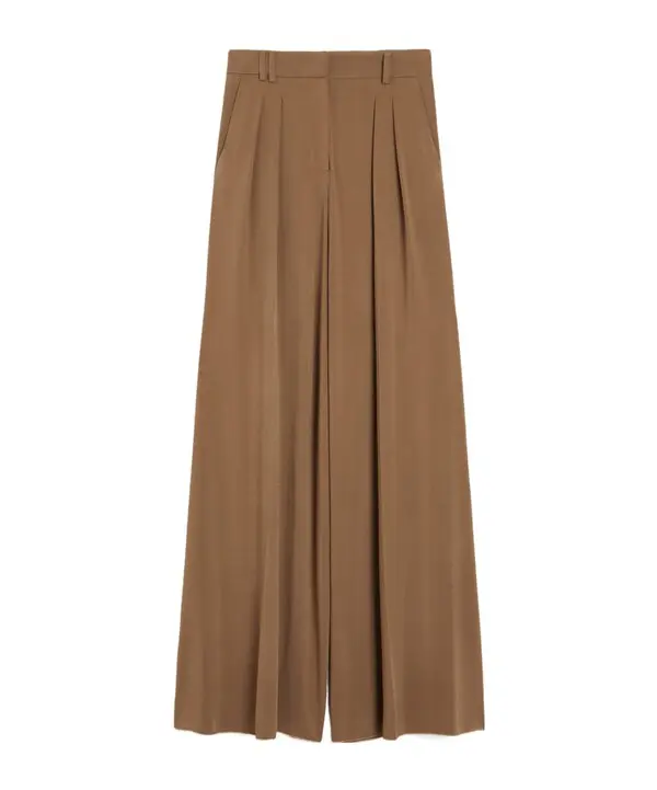 Max Mara Palanca Wide Leg Pleated Trousers