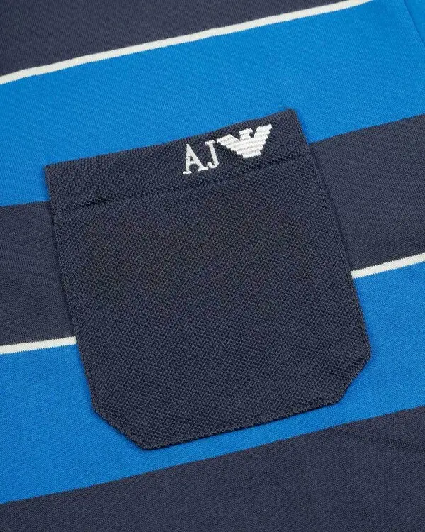 Emporio Armani Striped Logo Polo Shirt
