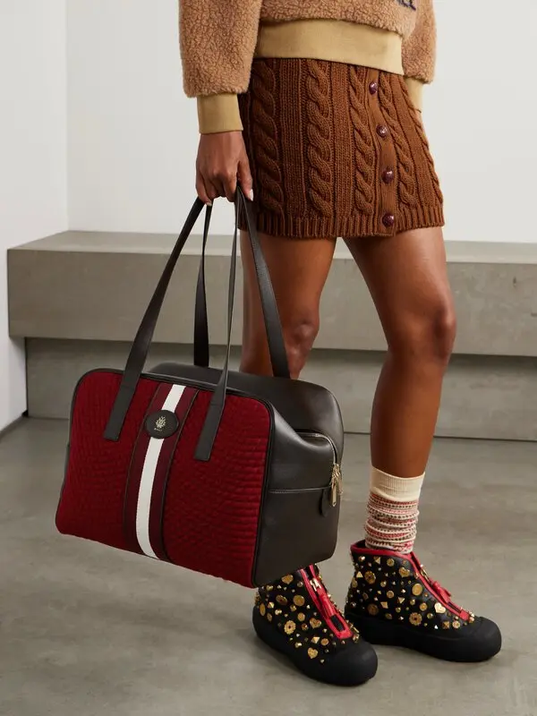 Bally Quilted Travel Bag With Leather Trim
