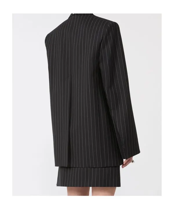 Sportmax Pinstripe Suit Jacket With Drawstring Closure
