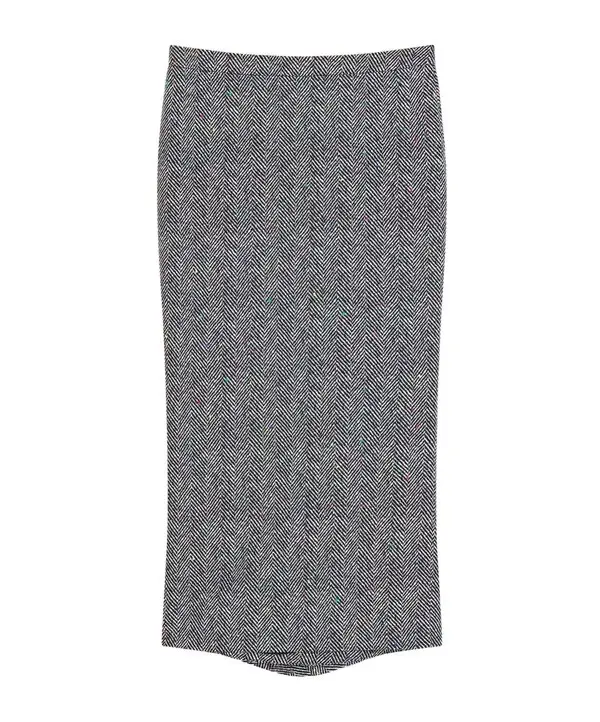 Givenchy Herringbone Motif Midi Skirt - Gray
