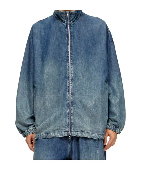 DIESEL® Zip-up Denim Jacket With High Neck