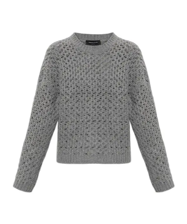Fabiana Filippi Openwork Knit Sweater With Crystal Embellishments