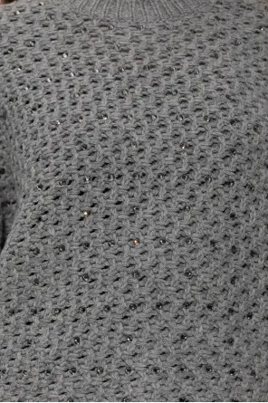 Fabiana Filippi Openwork Knit Sweater With Crystal Embellishments