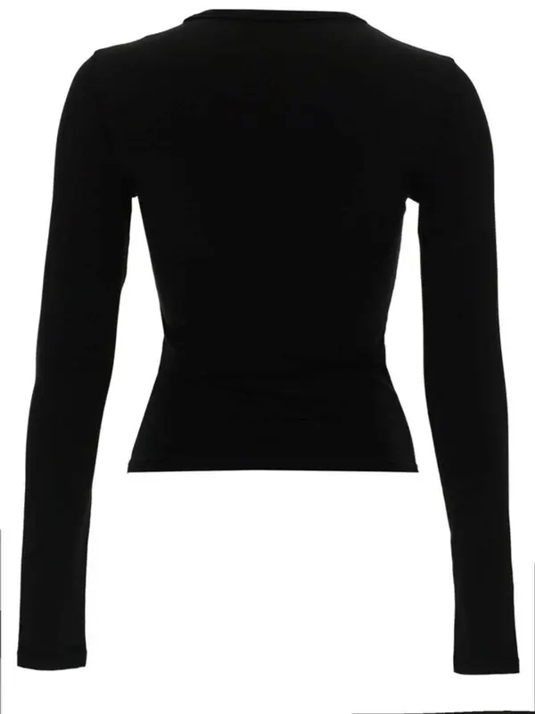 DIESEL® Long Sleeve Crewneck T-shirt With Oval D Logo - Black