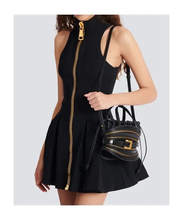 Balmain Mini Bag With Zip And Buckle Detail