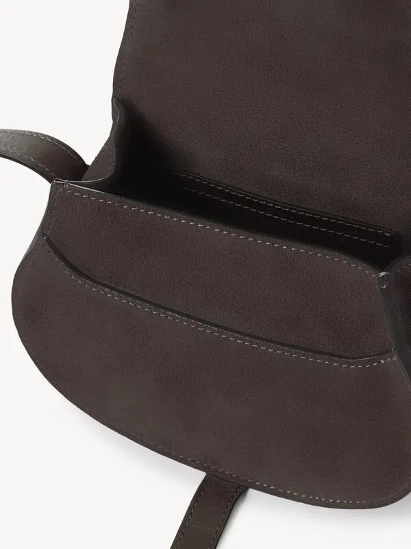 Chloé Small Marcie Saddle Bag In Suede - Black