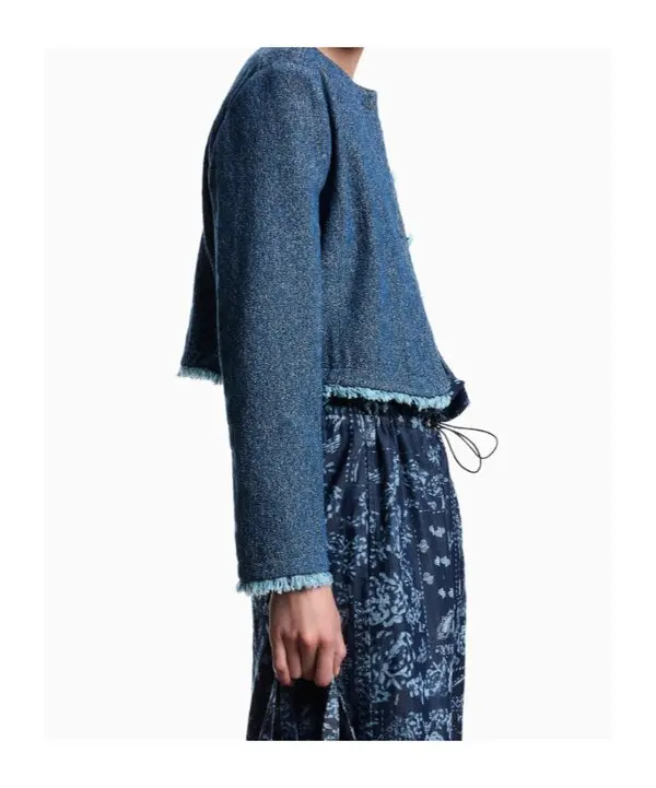 Emporio Armani Fringed Jacket - Blue