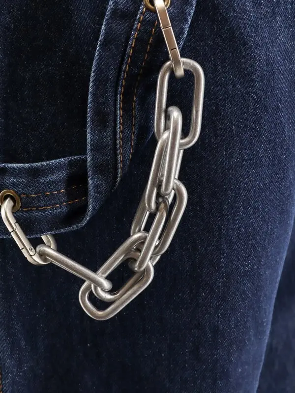DARKPARK Chain Embellished Relaxed Fit Worker Denim - Black