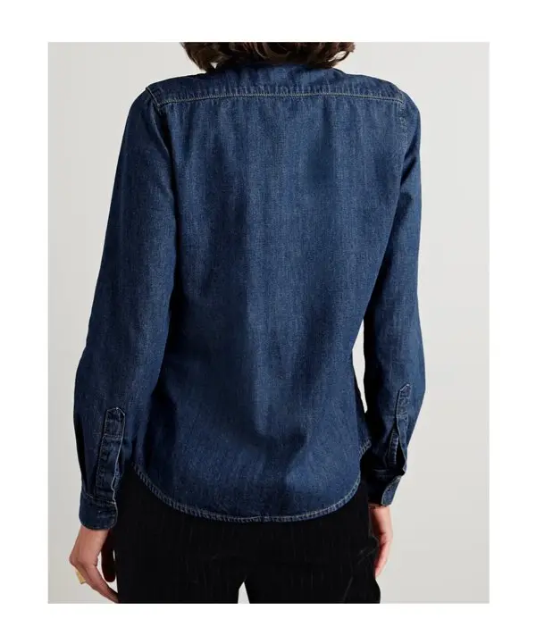 NILI LOTAN Lexa Ruffled Denim Shirt